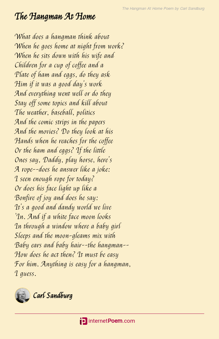 The Hangman At Home Poem Rhyme Scheme
