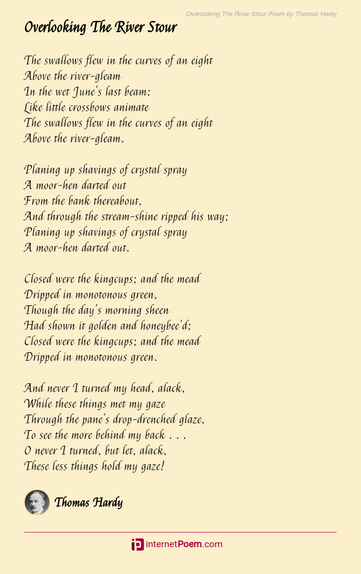 Overlooking The River Stour Poem by Thomas Hardy