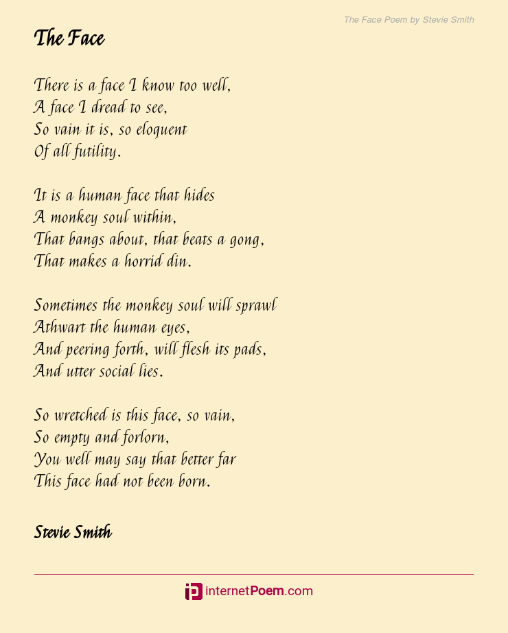 The Face Poem by Stevie Smith