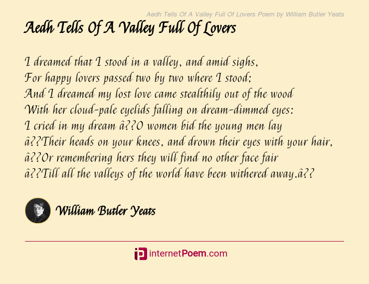 Aedh Tells Of A Valley Full Of Lovers Poem Rhyme Scheme