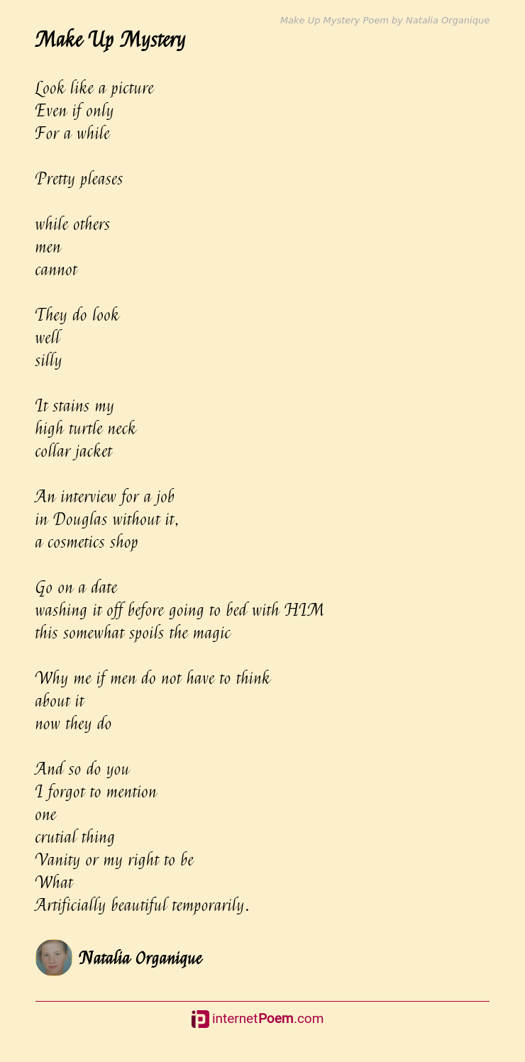 Make Up Mystery Poem by Natalia Organique