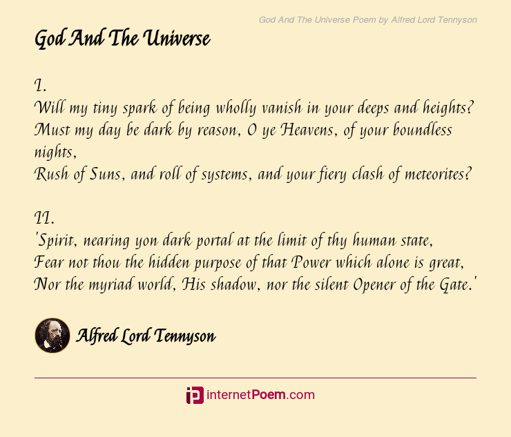 God And The Universe Poem by Alfred Lord Tennyson