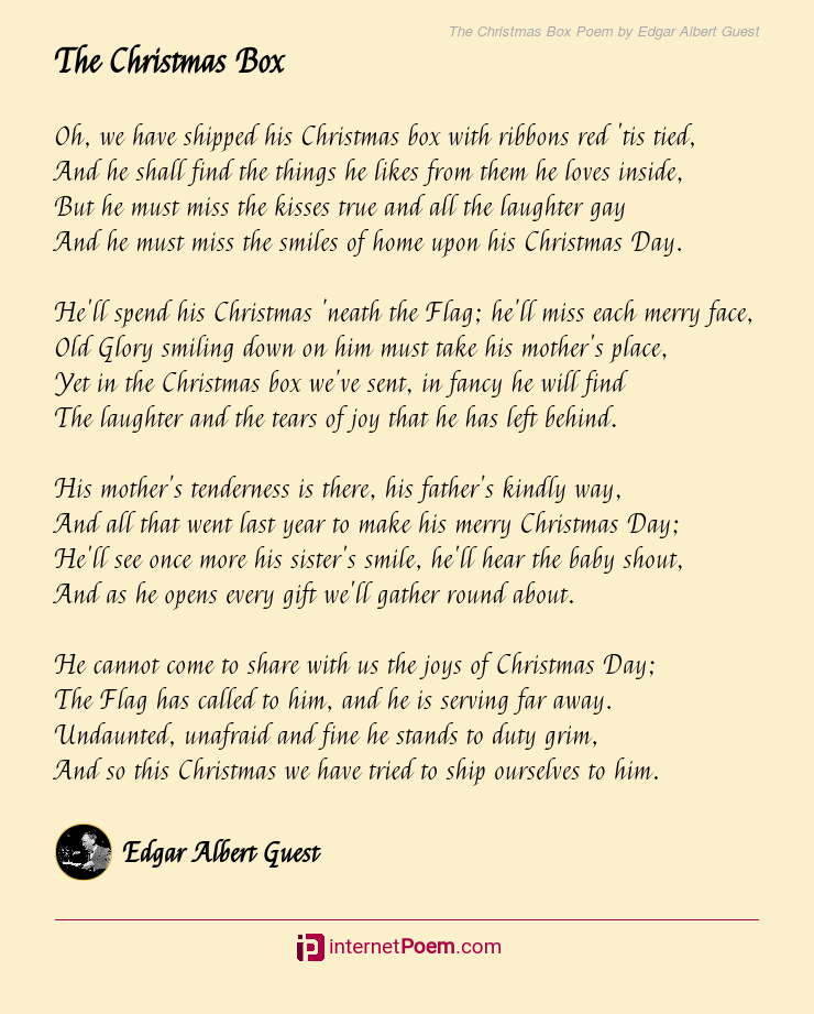 The Christmas Box Poem by Edgar Albert Guest