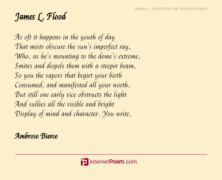 James L. Flood Poem by Ambrose Bierce