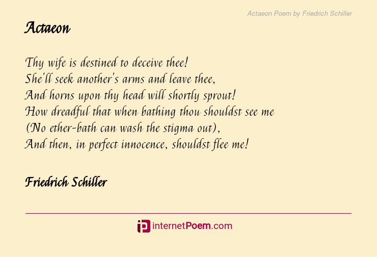 Actaeon Poem by Friedrich Schiller