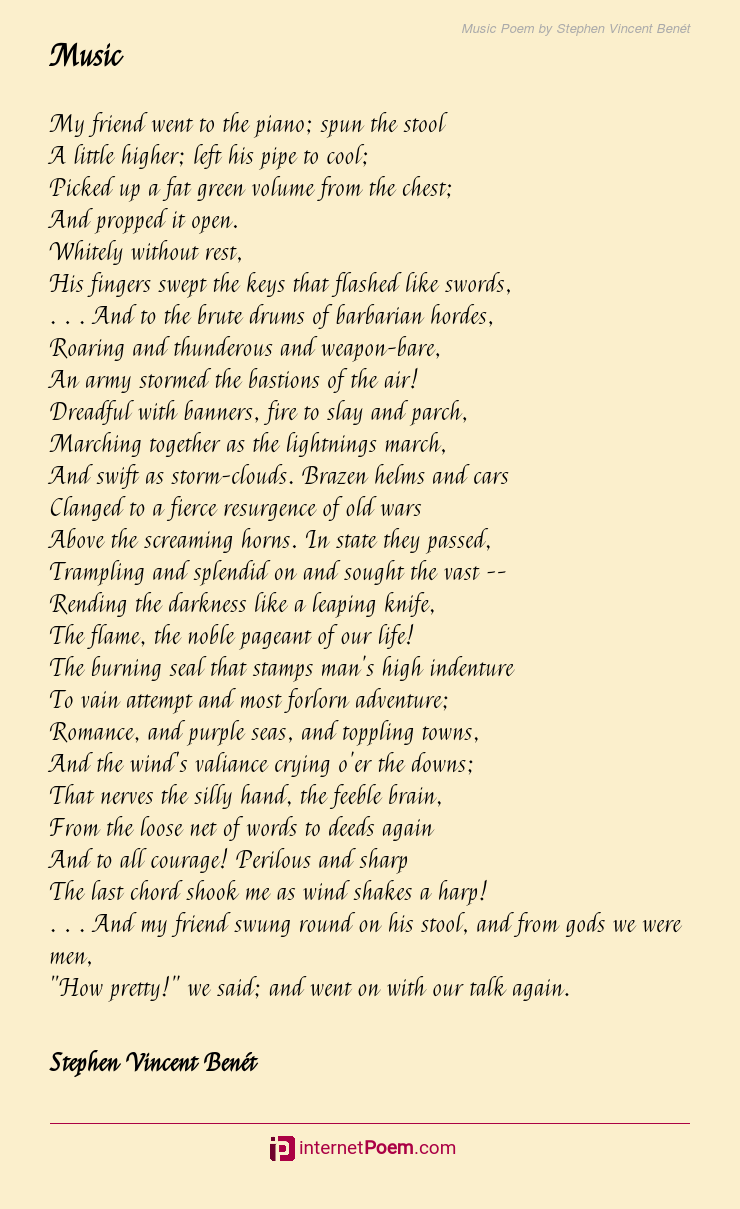 Music Poem by Stephen Vincent Benet