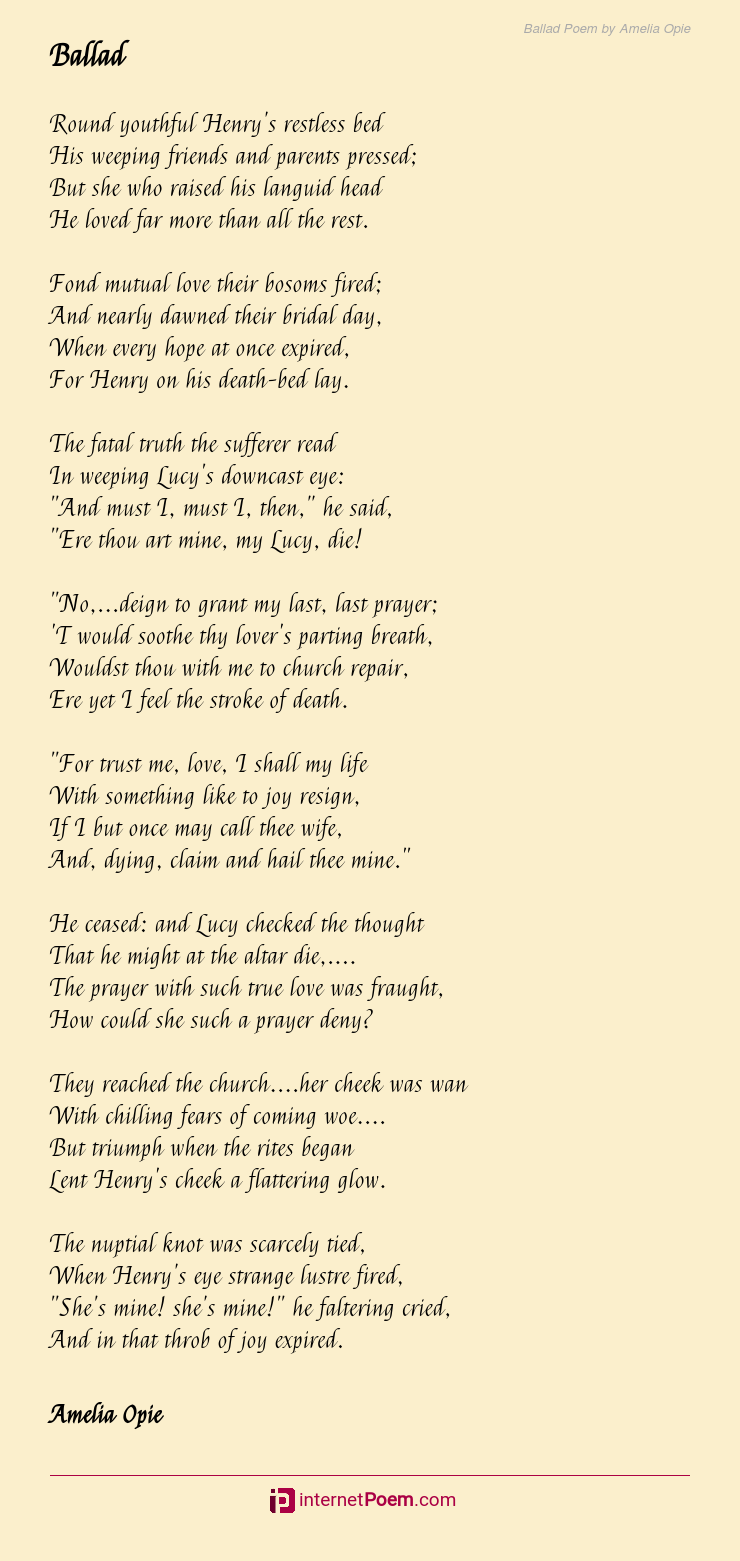 Ballad Poem About Love
