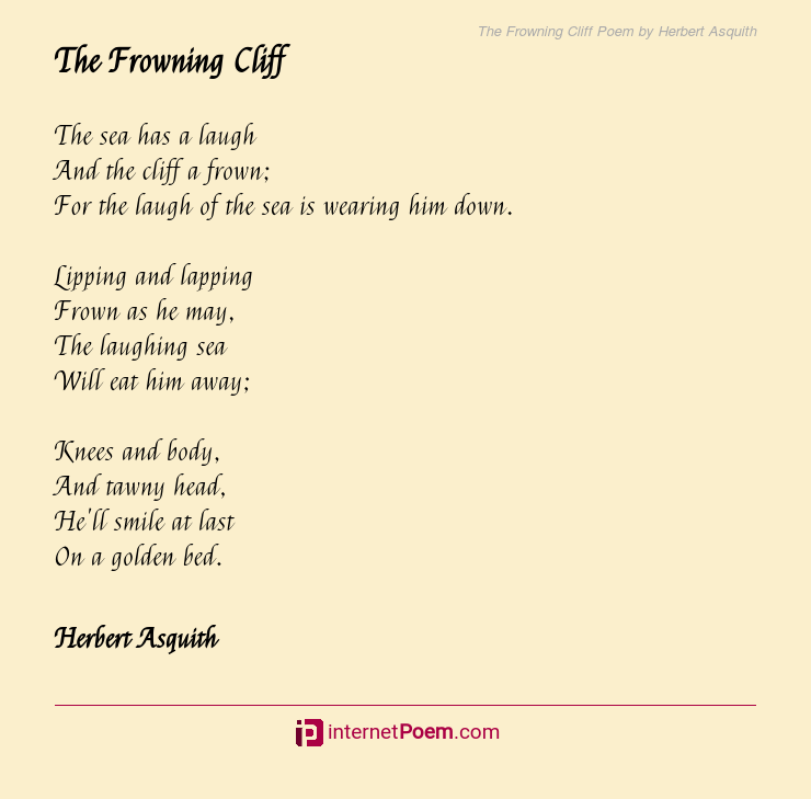 The Frowning Cliff Poem by Herbert Asquith