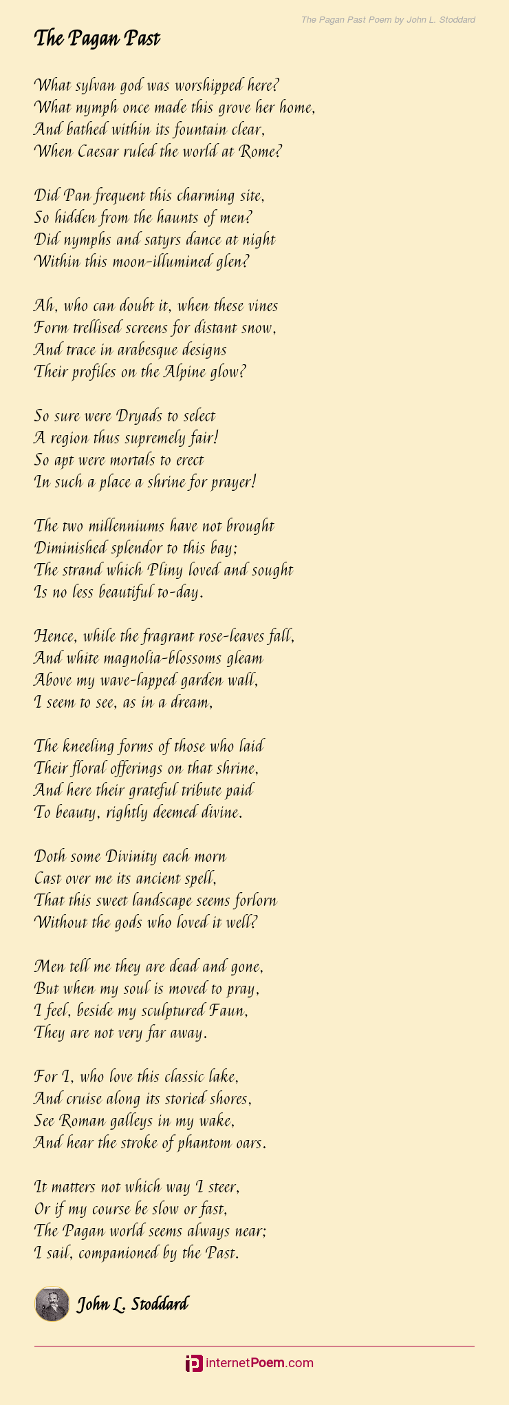 The Pagan Past Poem Rhyme Scheme