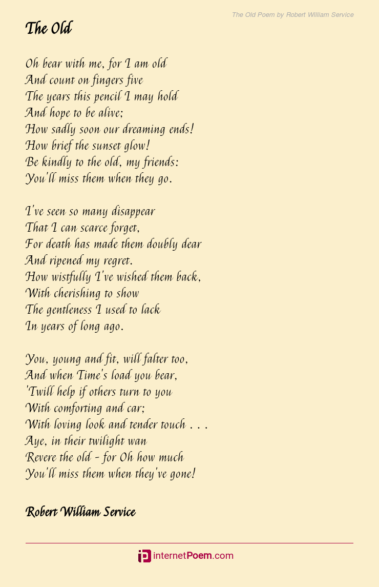 The Old Poem by Robert William Service