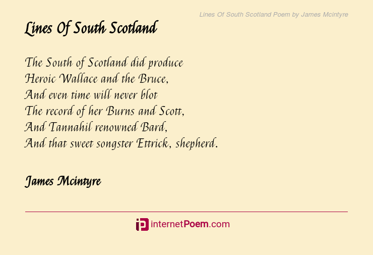 Lines Of South Scotland Poem by James Mcintyre