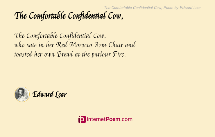 The Comfortable Confidential Cow, Poem by Edward Lear