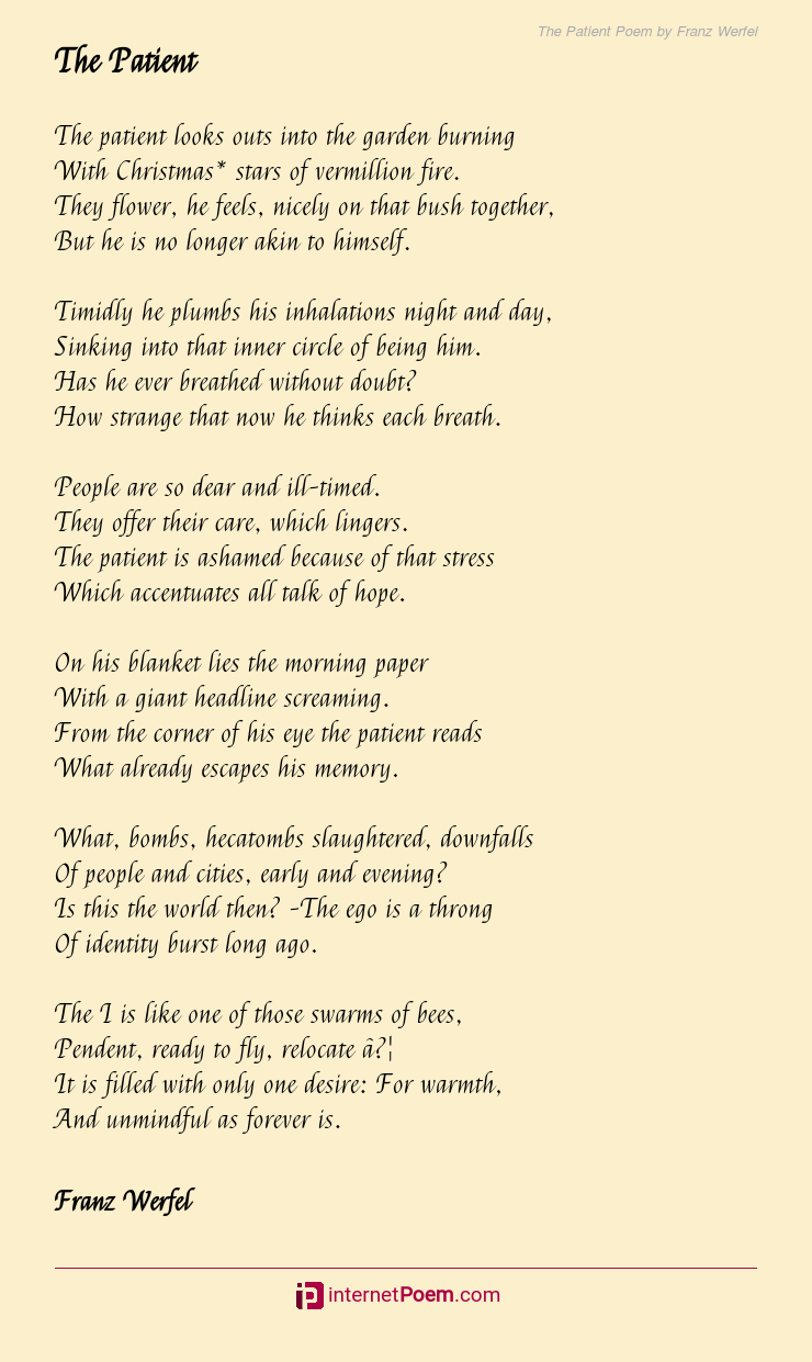 The Patient Poem by Franz Werfel