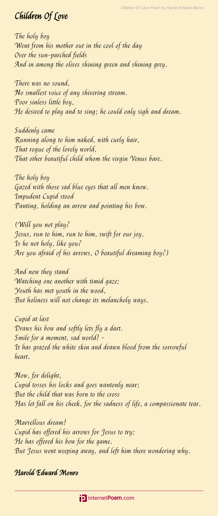 Children Of Love Poem by Harold Edward Monro
