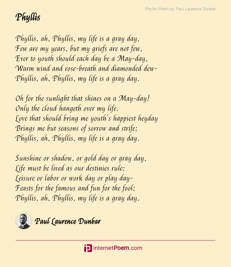 Phyllis Poem by Paul Laurence Dunbar