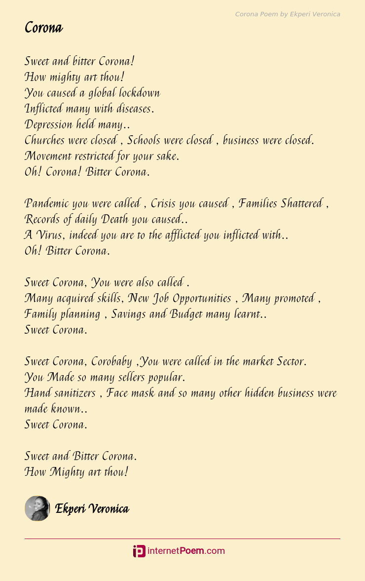 Corona Poem by Ekperi Veronica