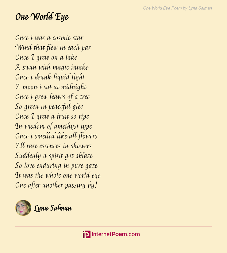 One World Eye Poem by Lyna Salman