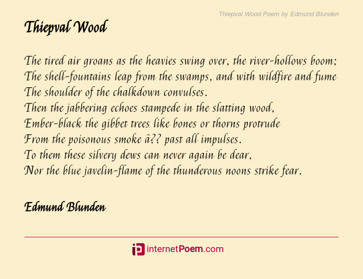 Thiepval Wood Poem by Edmund Blunden