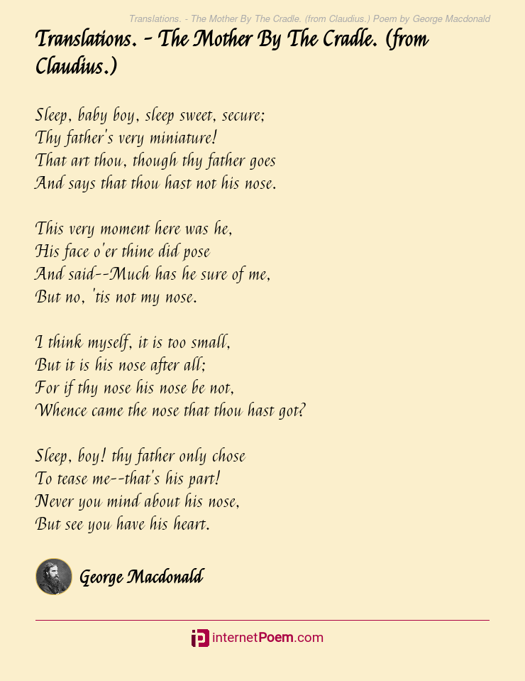 Translations. - The Mother By The Cradle. (from Claudius.) Poem by ...