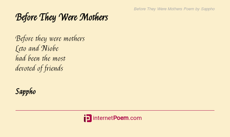Before They Were Mothers Poem by Sappho