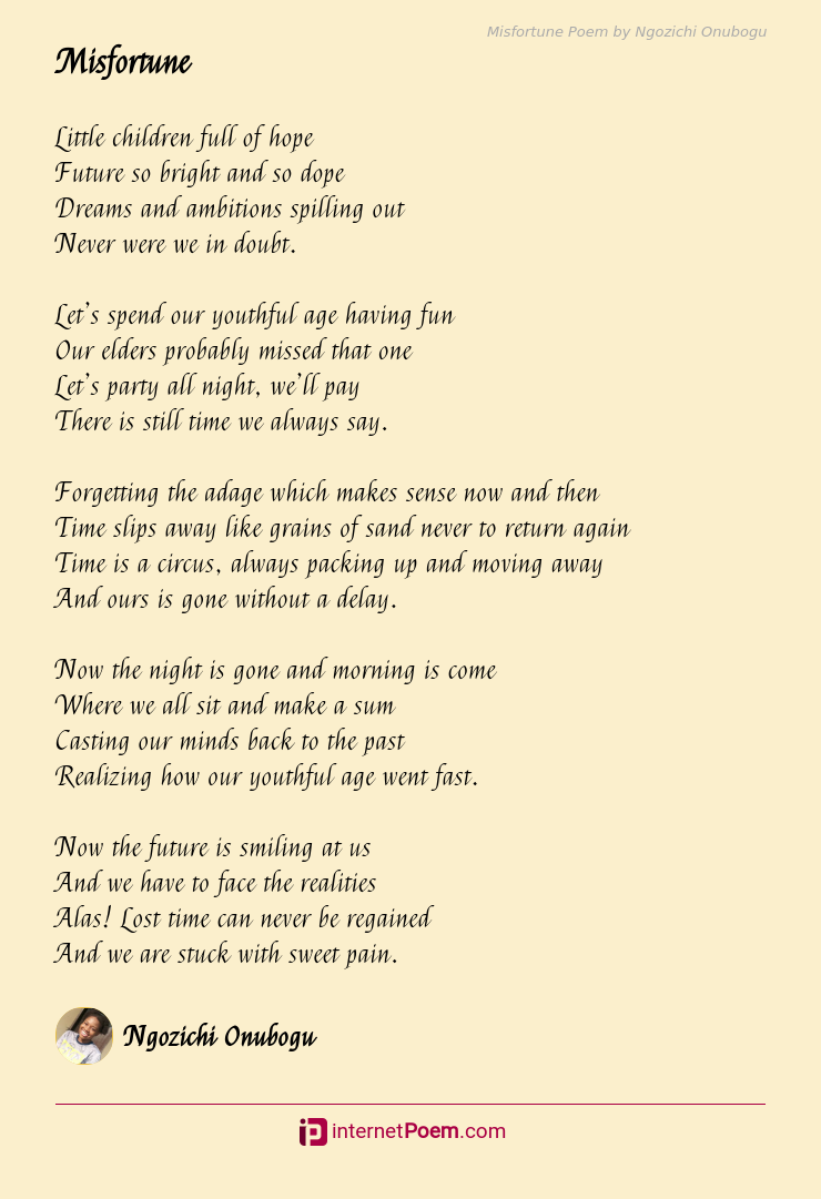 Misfortune Poem by Ngozichi Onubogu