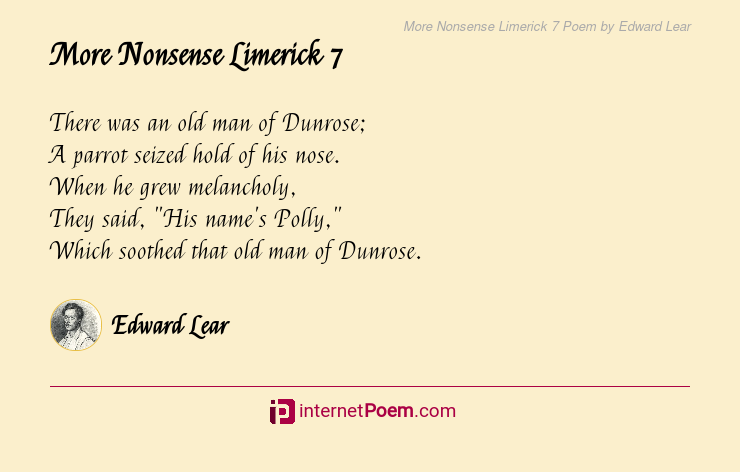 More Nonsense Limerick 7 Poem Rhyme Scheme