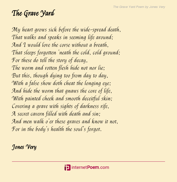 The Grave Yard Poem by Jones Very