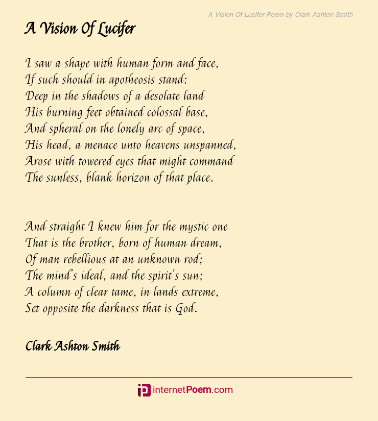 A Vision Of Lucifer Poem by Clark Ashton Smith