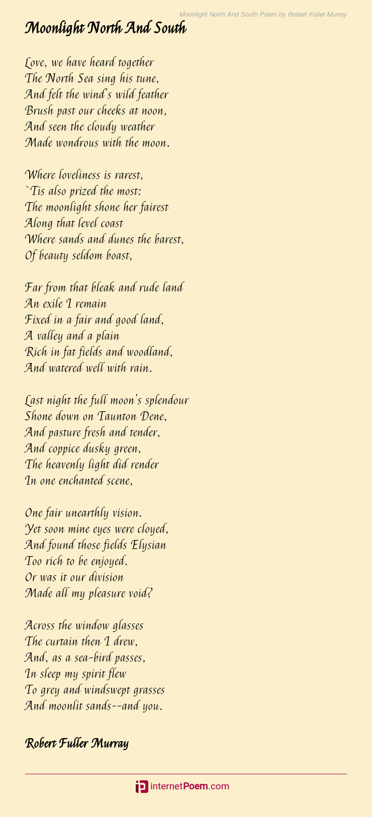 Moonlight North And South Poem by Robert Fuller Murray