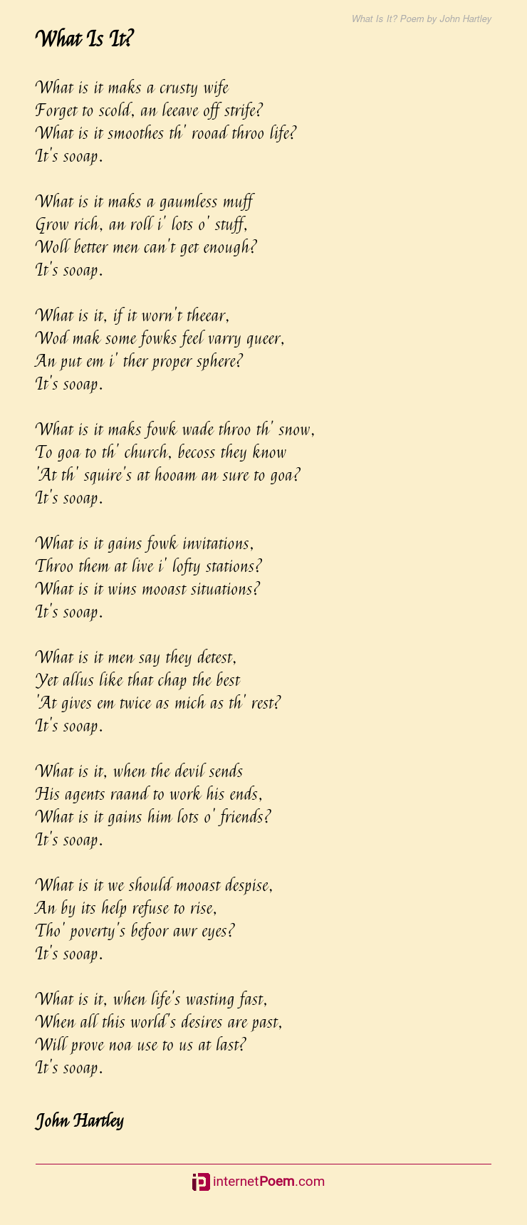 What Is It? Poem Rhyme Scheme