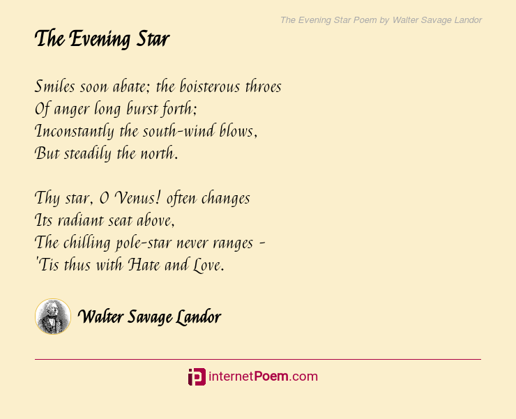 The Evening Star Poem By Walter Savage Landor