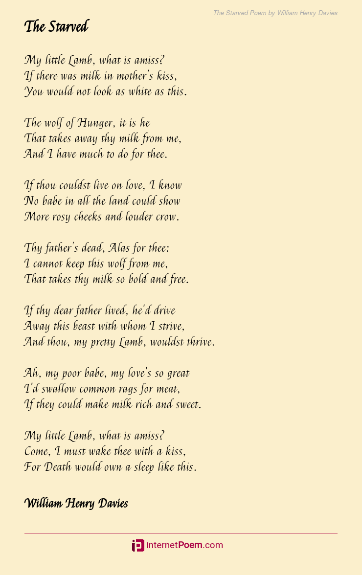 The Starved Poem by William Henry Davies