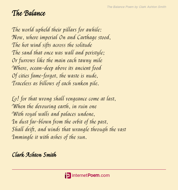 The Balance Poem by Clark Ashton Smith