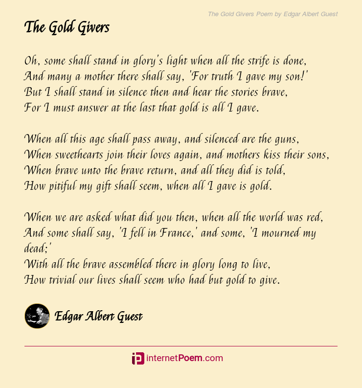 The Gold Givers Poem by Edgar Albert Guest