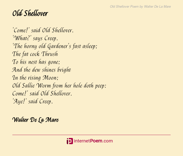 Old Shellover Poem by Walter De La Mare