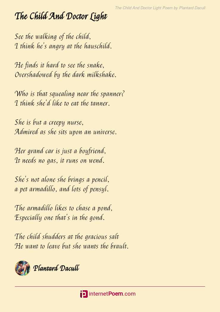 The Child And Doctor Light Poem by Plantard Dacull