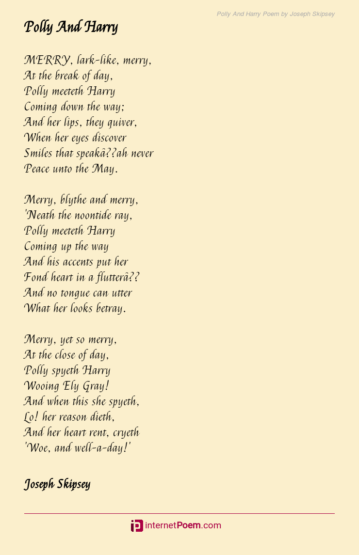 Polly And Harry Poem by Joseph Skipsey