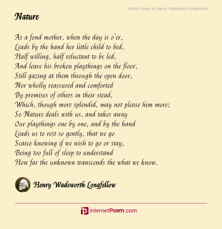 Nature Poem by Henry Wadsworth Longfellow