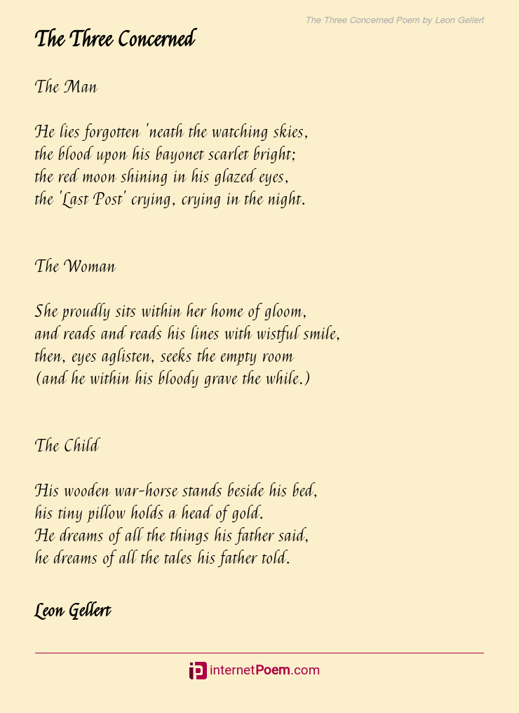 The Three Concerned Poem by Leon Gellert