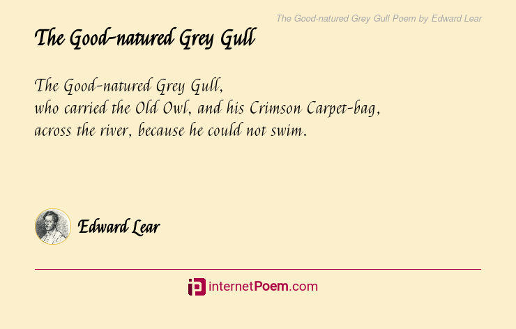 The Good-natured Grey Gull Poem by Edward Lear
