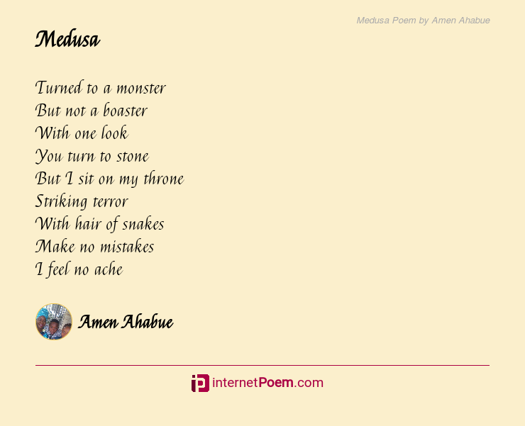 Medusa Poem by Amen Ahabue