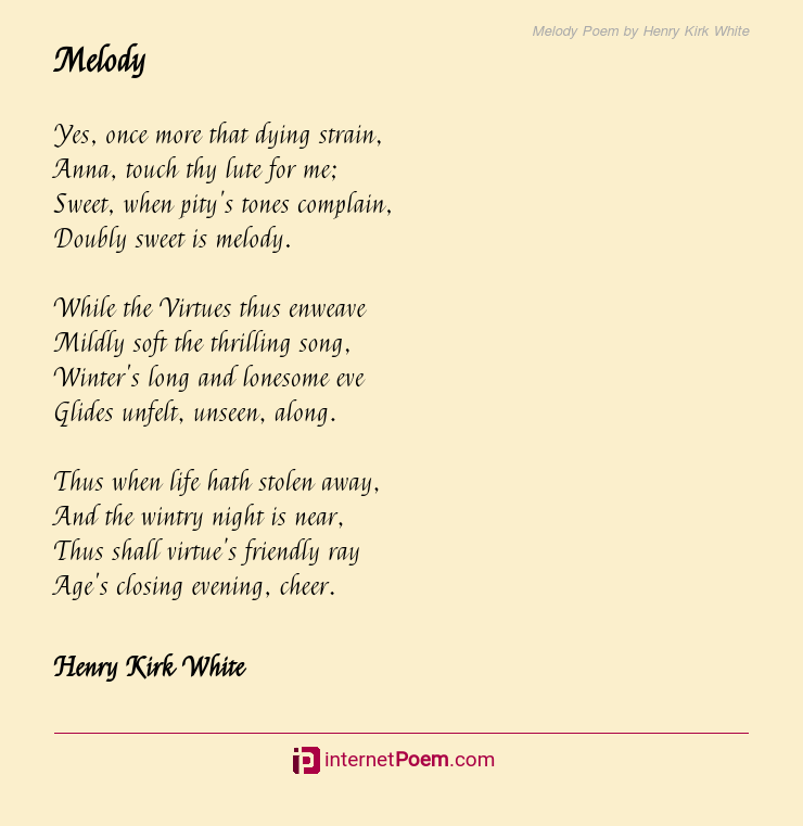 Melody Poem by Henry Kirk White