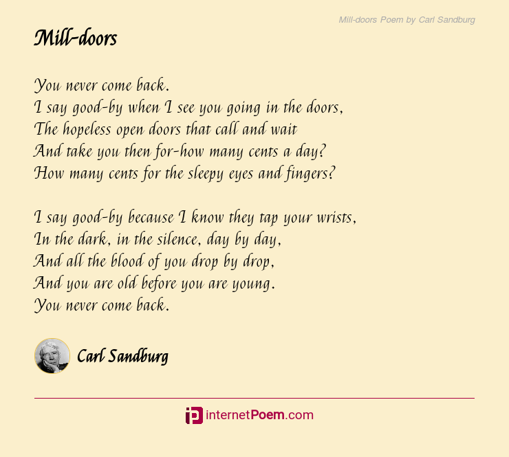 Mill-doors Poem by Carl Sandburg