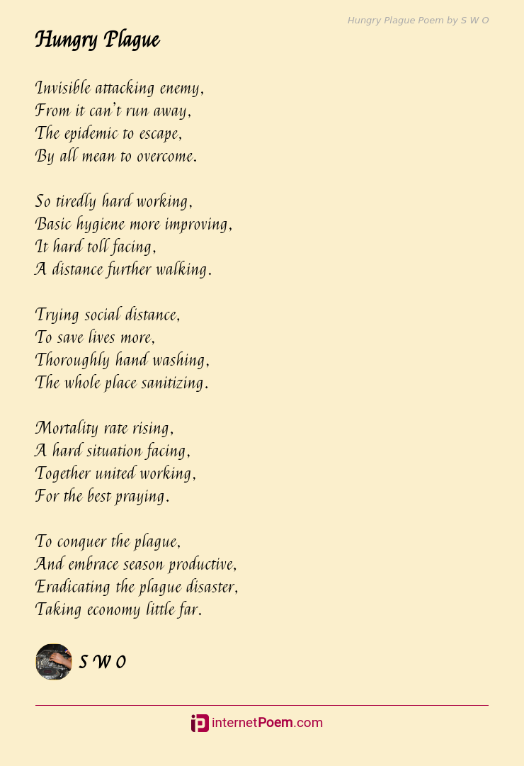 Hungry Plague Poem by Wakanya Opondo