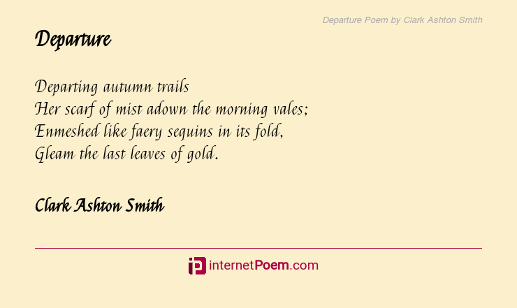 Departure Poem by Clark Ashton Smith