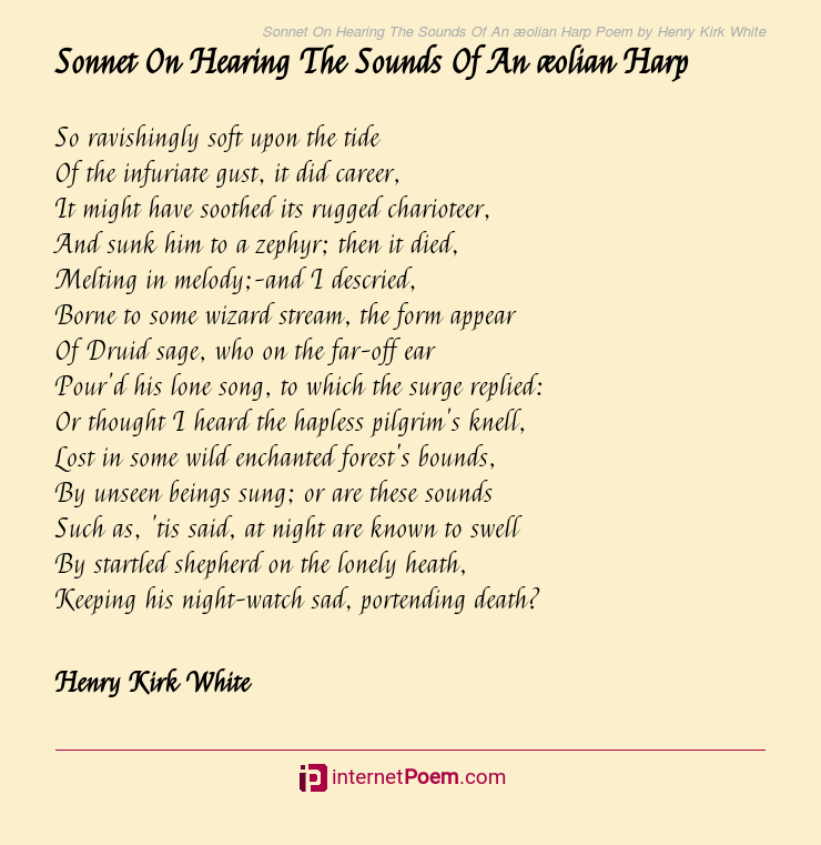 Sonnet On Hearing The Sounds Of An æolian Harp Poem by Henry Kirk White