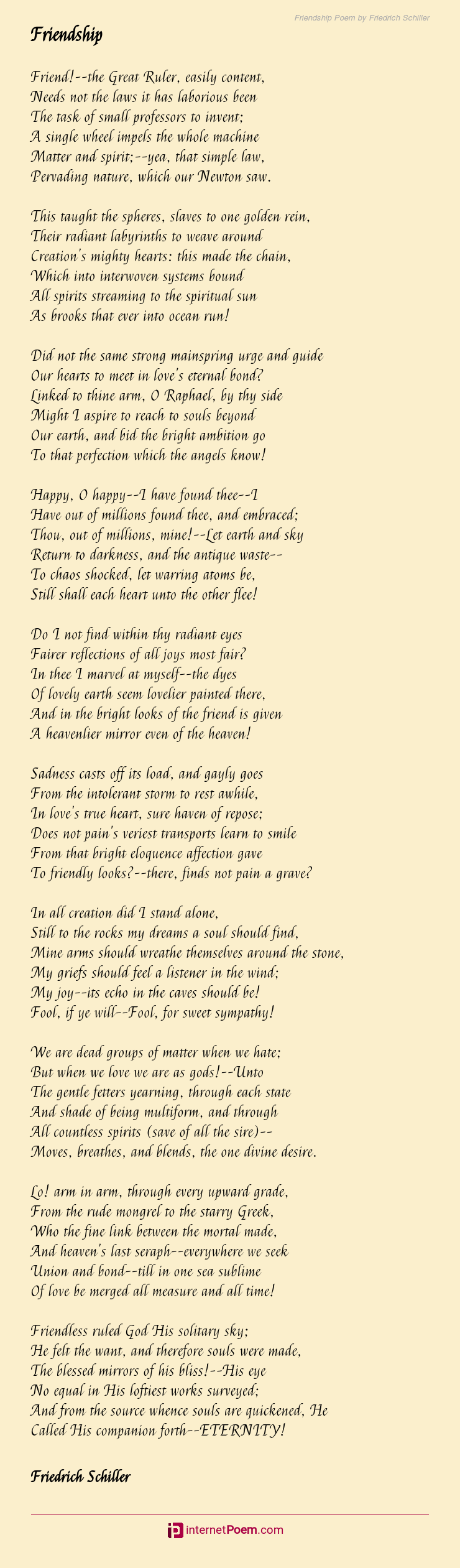 Friendship Poem Rhyme Scheme