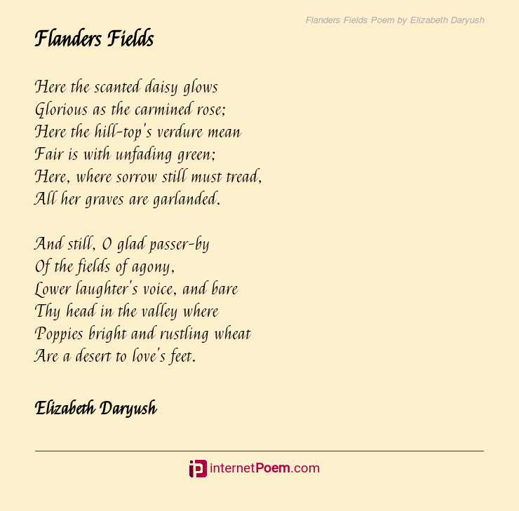 Flanders Fields Poem Rhyme Scheme