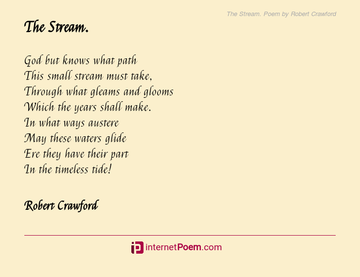 The Stream. Poem by Robert Crawford