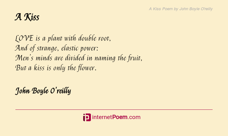 A Kiss Poem by John Boyle O'reilly